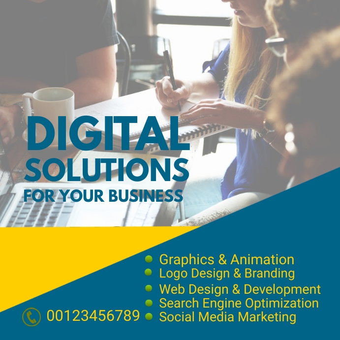 DIGITAL SOLUTIONS FOR BUSINESS INSTAGRAM POST Template | PosterMyWall