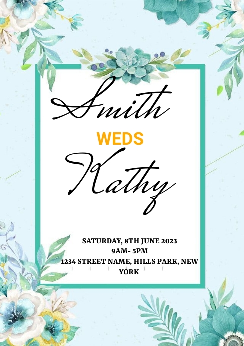 digital wedding invitation Template | PosterMyWall