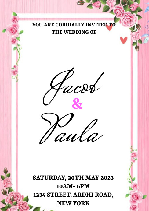 digital wedding invitation Template | PosterMyWall