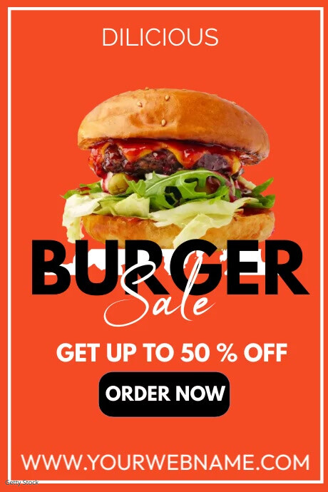 Dilicious burger sale template design | PosterMyWall