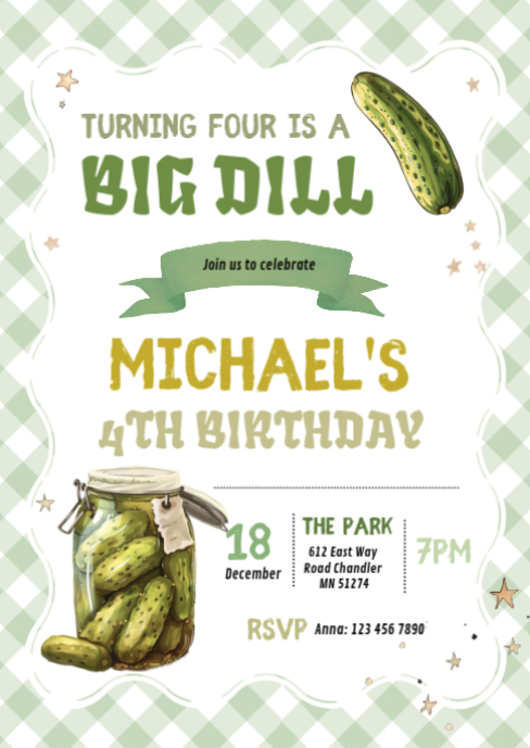 Dill pickle birthday invitation Template | PosterMyWall