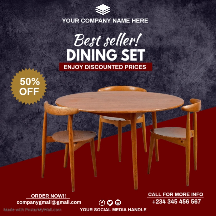 dining set sale Template | PosterMyWall