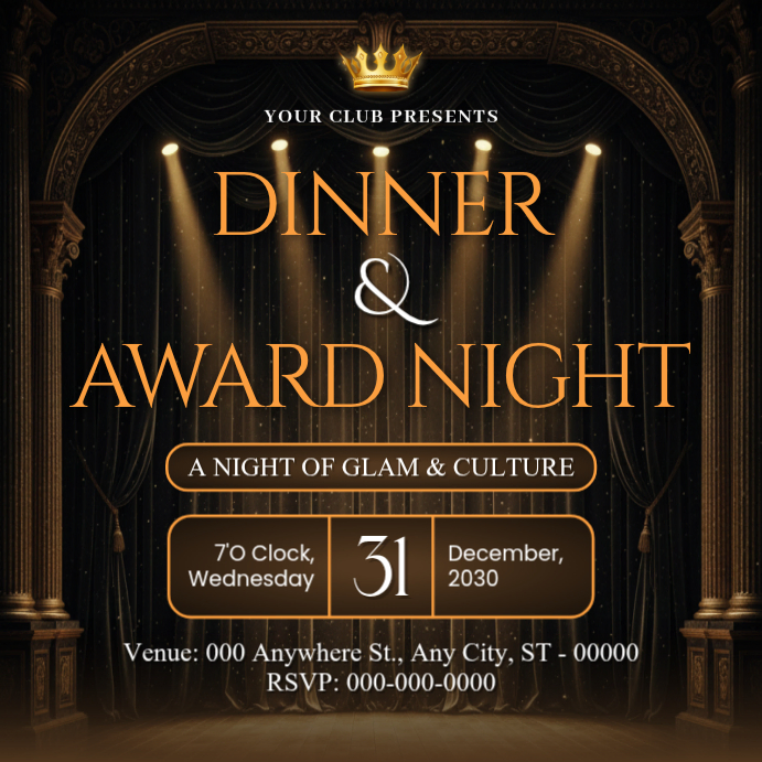 Dinner & Award Night Invitation Template | PosterMyWall