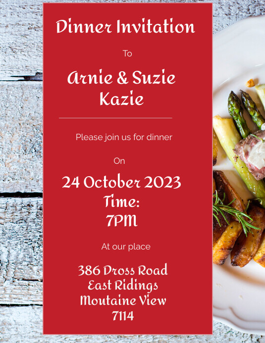 Dinner Invitation Template | PosterMyWall