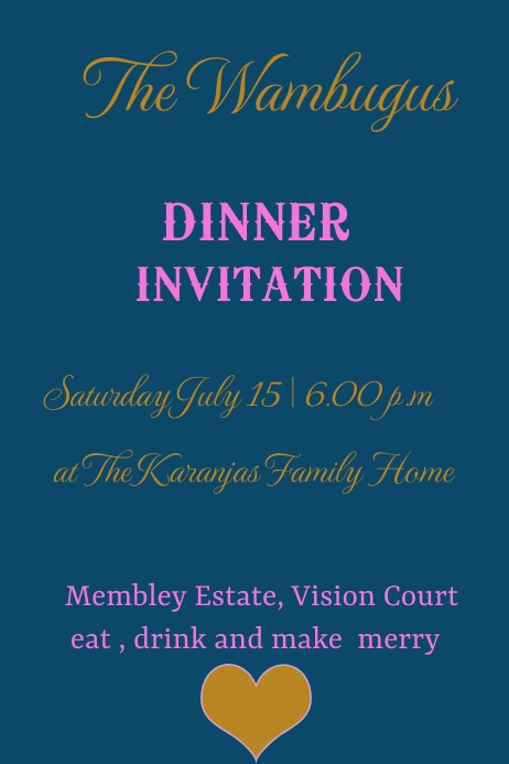 Dinner invitation poster Template | PosterMyWall