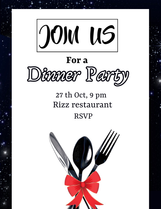 Dinner Party Pamflet Template | PosterMyWall