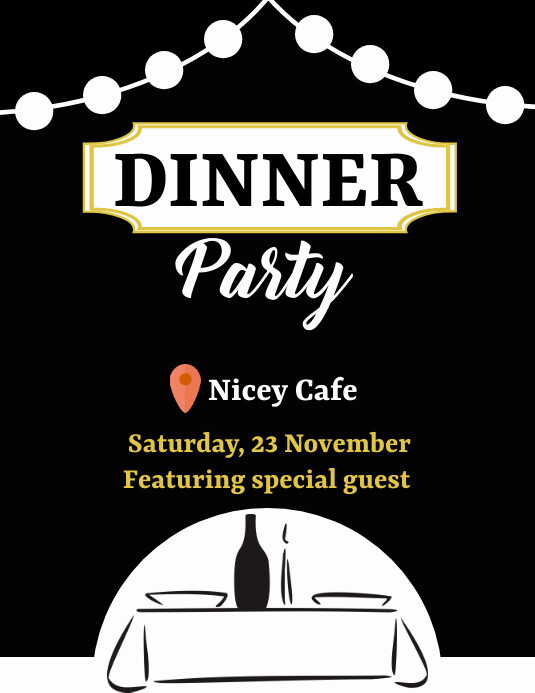 Dinner Party Pamflet Template | PosterMyWall