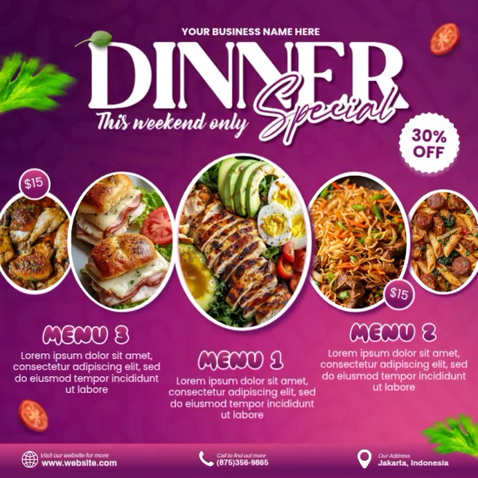 Plantilla de Dinner Special Menu Ads | PosterMyWall