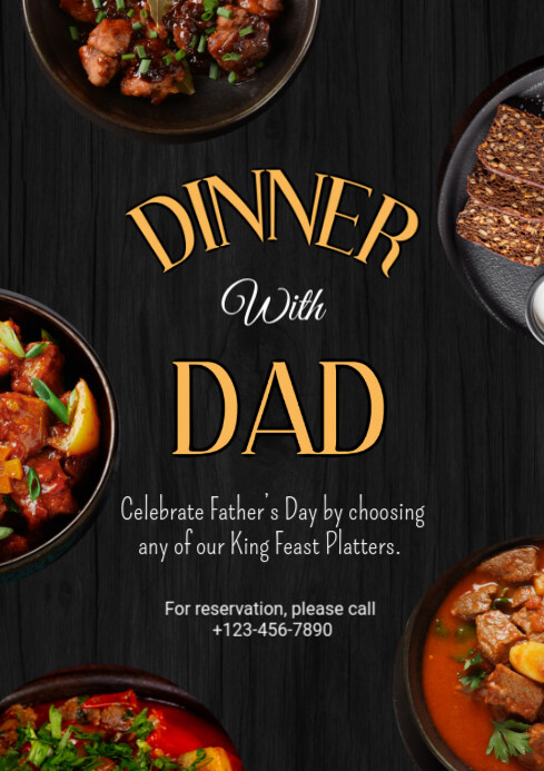 Dinner with Dad Template | PosterMyWall