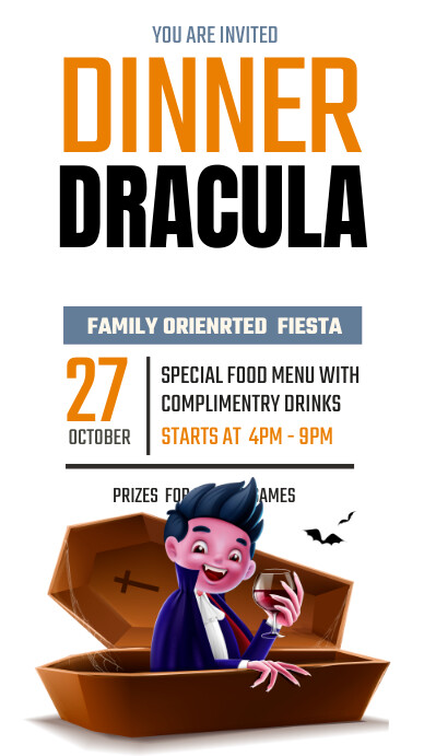 Dinner with Dracula, Halloween Template | PosterMyWall