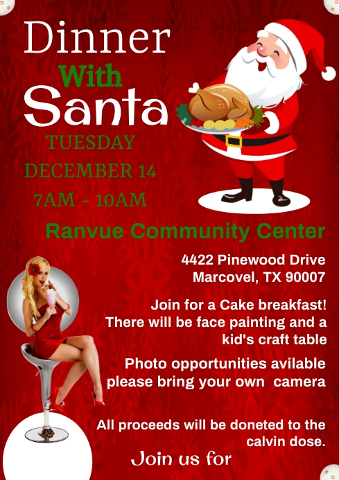 Dinner with santa Template | PosterMyWall