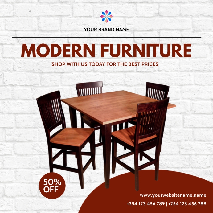 dinning table modern furniture sale template | PosterMyWall