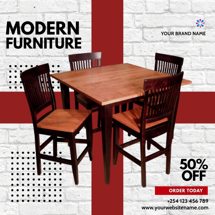 dinning table modern furniture sale template | PosterMyWall