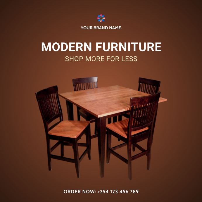 dinning table modern furniture sale template | PosterMyWall