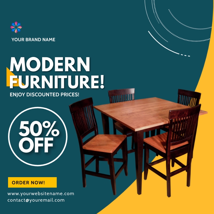 dinning table modern furniture sale template | PosterMyWall