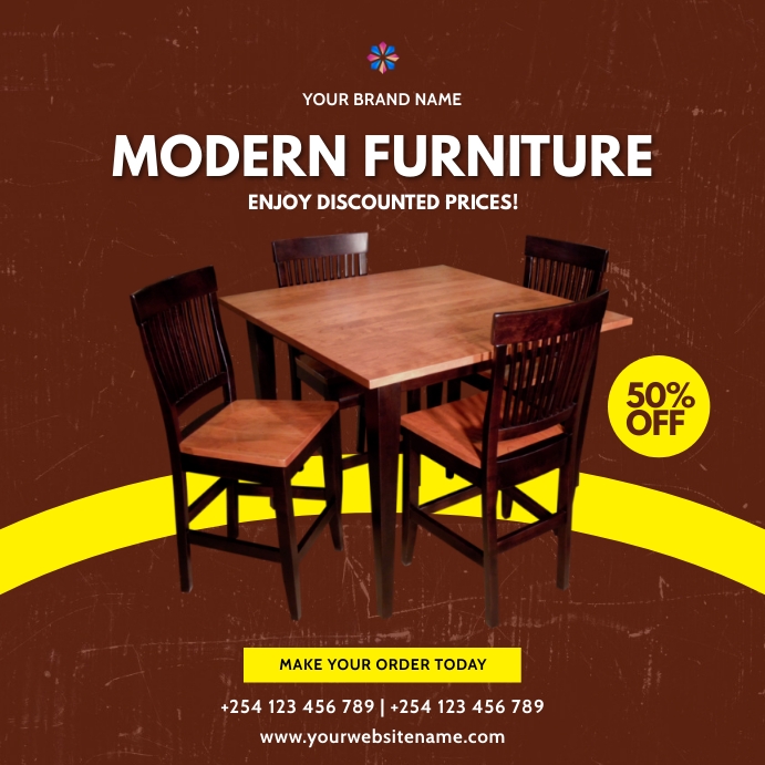 Copy of dinning table modern furniture sale template | PosterMyWall