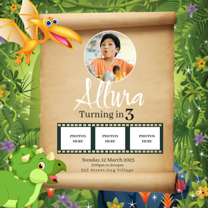 Copy of Dino Birthday Poster | PosterMyWall