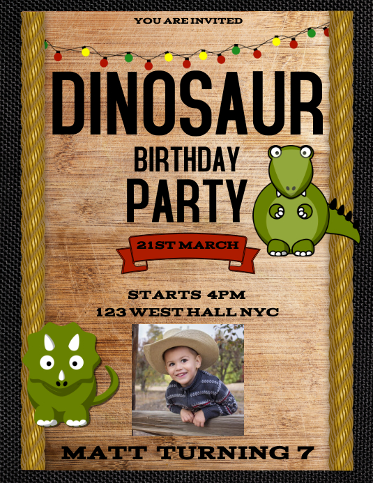 Modèle Flyer Dino Party | PosterMyWall