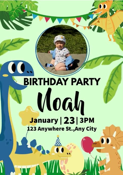 Dinosaur Birthday Ads Template | PosterMyWall