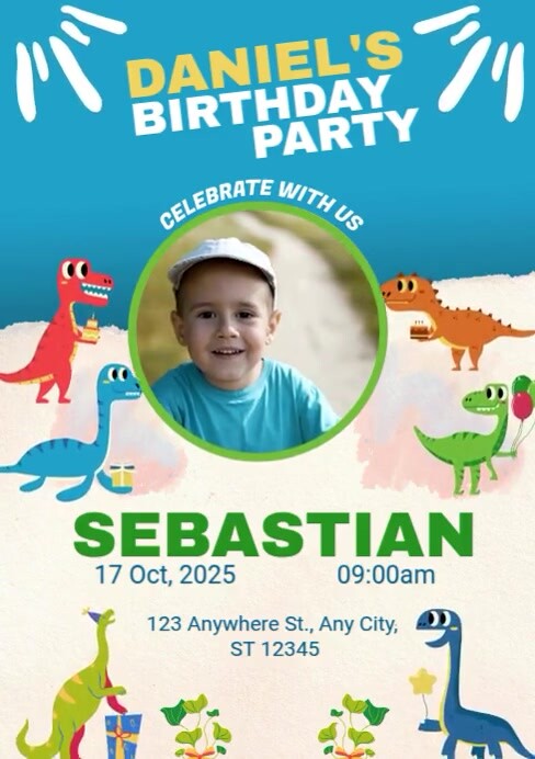 Copy of Dinosaur Birthday Ads | PosterMyWall