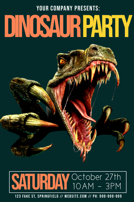 Dinosaur Party Poster Template | PosterMyWall