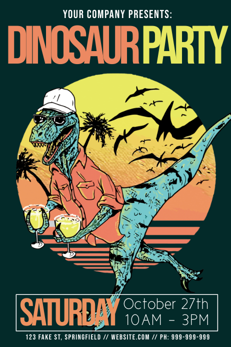 Dinosaur Party Poster Template | PosterMyWall