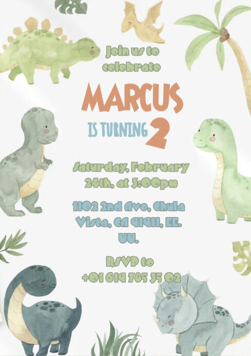 dinosaurs invitation Template | PosterMyWall