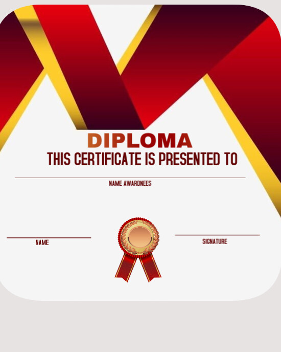 DIPLOMA certificate template design | PosterMyWall