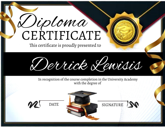 Diploma Certificate White Flyer Template | PosterMyWall