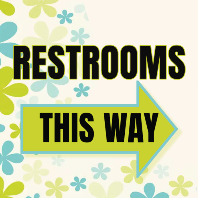 Direction Signboard for Restrooms Floral Square (1.1) Templat ...