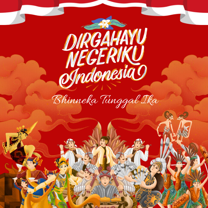 Dirgahayu Negeriku Indonesia Instagram Post Template | PosterMyWall