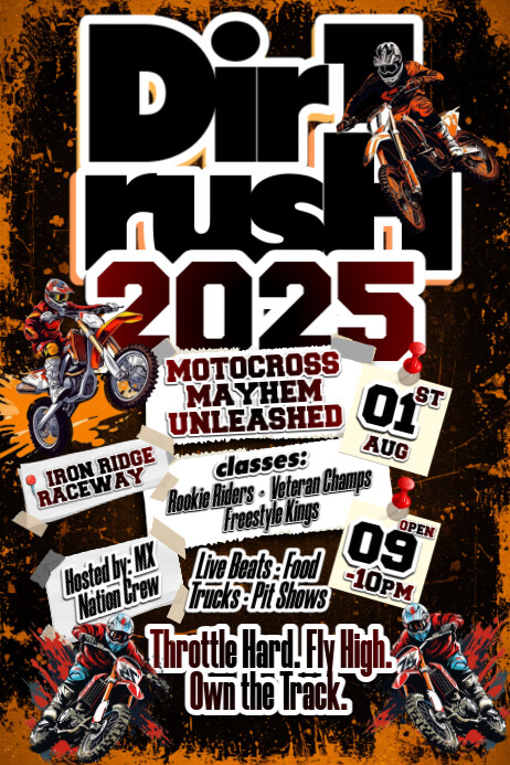 Dirt Rush: Mayhem Unleashed Template | PosterMyWall
