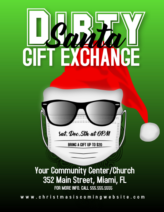 Dirty Cool Santa Gift Exchange Flyer Template | PosterMyWall