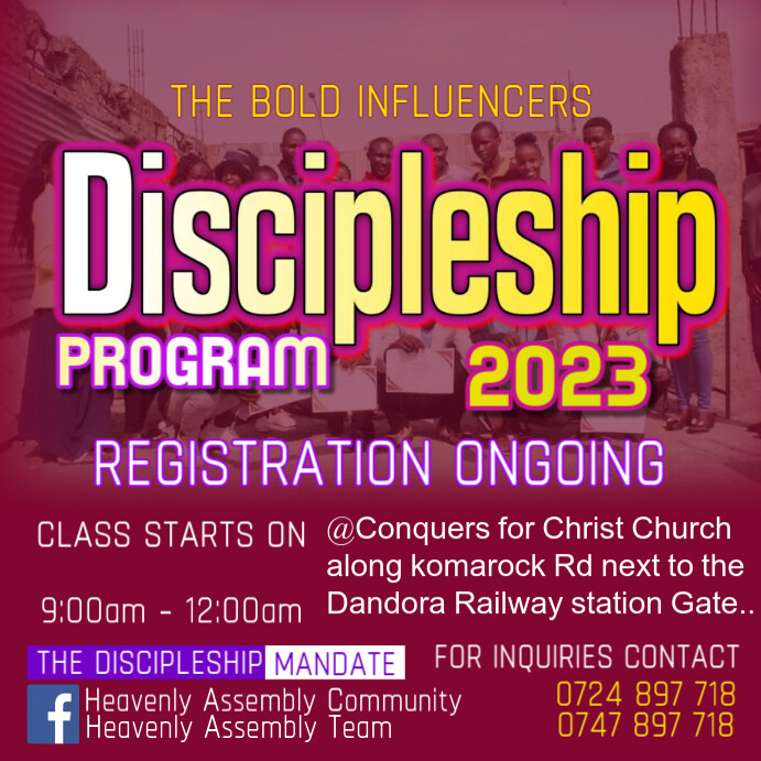 discipleship bible class flyer Template | PosterMyWall