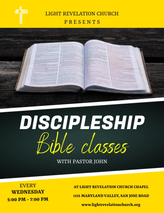DISCIPLESHIP BIBLE CLASS POSTER Template | PosterMyWall