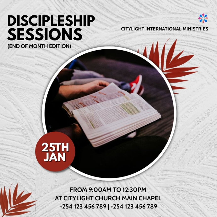 Folleto de Plantilla de Volante de Servicio de Iglesia de Discipulado ...