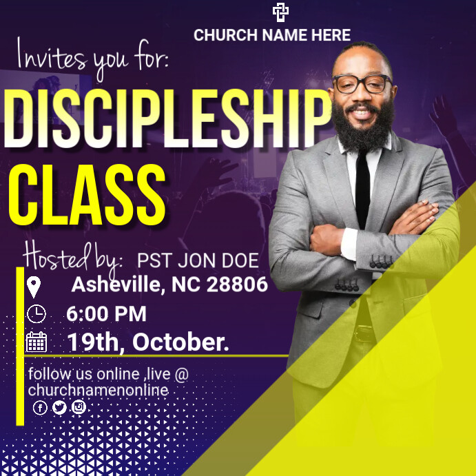 DISCIPLESHIP CLASS Template | PosterMyWall