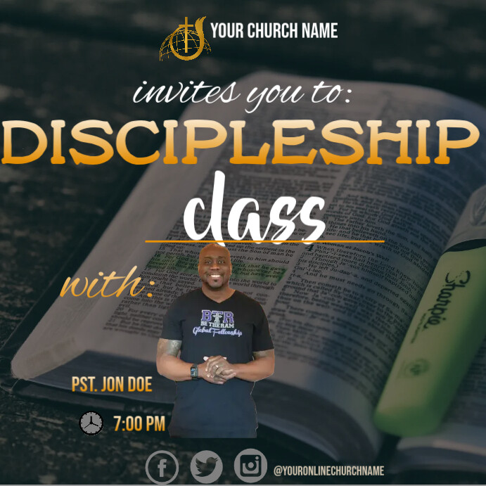 DISCIPLESHIP CLASS Template | PosterMyWall