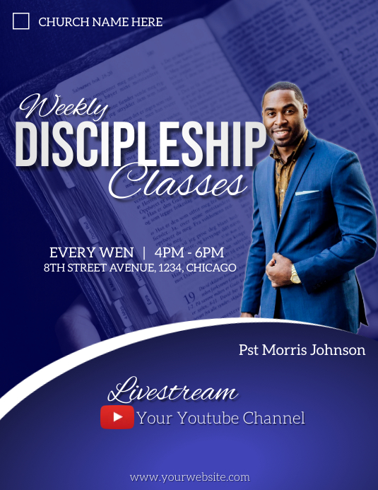 Plantilla de Folleto de Clase de Discipulado | PosterMyWall