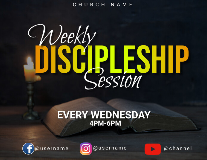 Folleto de Plantilla de Volante de Clase de Discipulado de | PosterMyWall