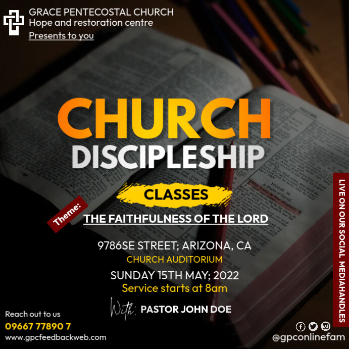 Copy of discipleship classes | PosterMyWall