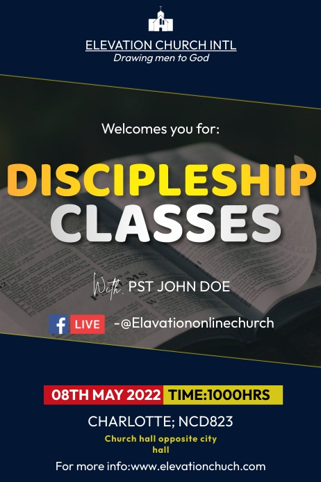 Discipleship Classes Template | PosterMyWall