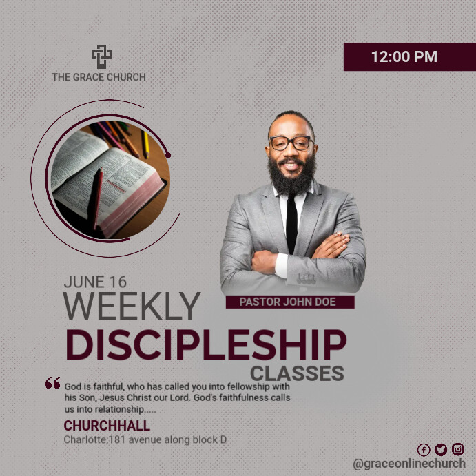 discipleship classes Template | PosterMyWall