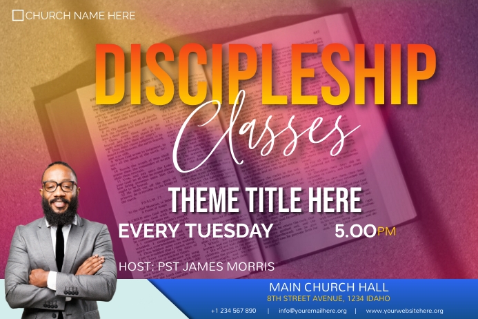 DISCIPLESHIP CLASSES FLYER Template | PosterMyWall