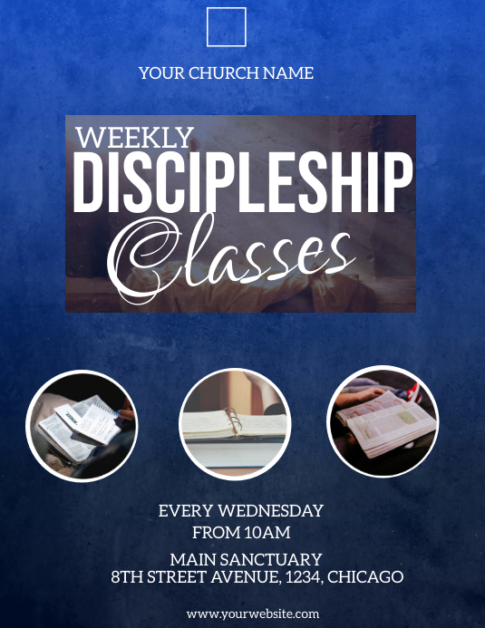 Plantilla de Folleto de Clases de Discipulado | PosterMyWall