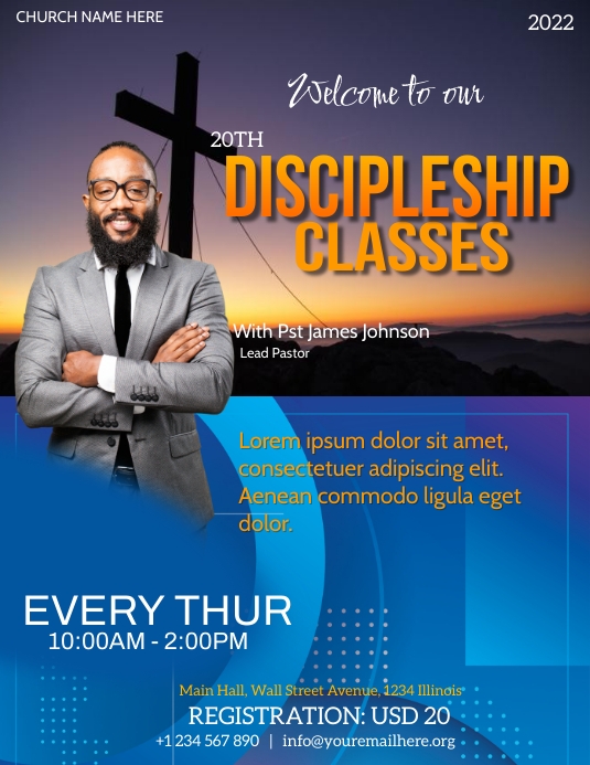 Plantilla de Folleto de Clases de Discipulado | PosterMyWall