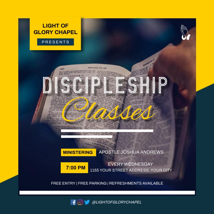 Plantilla de Carteles de Clases de Discipulado | PosterMyWall