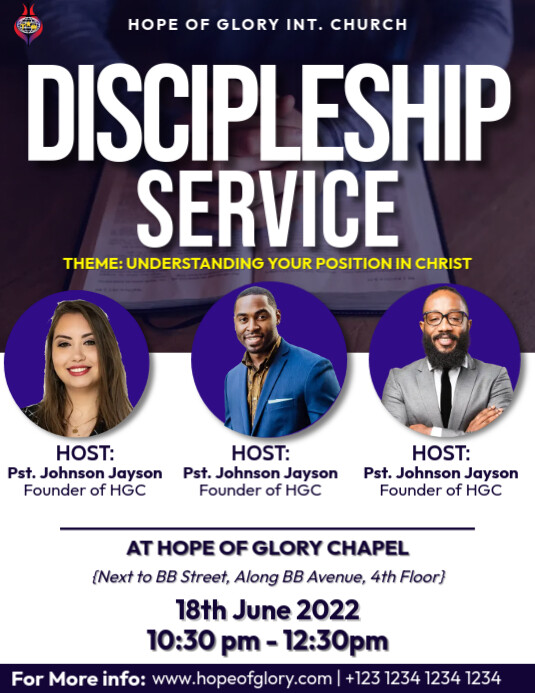 Discipleship Service Template | PosterMyWall
