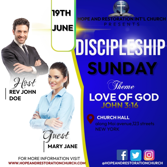 discipleship sunday Template | PosterMyWall