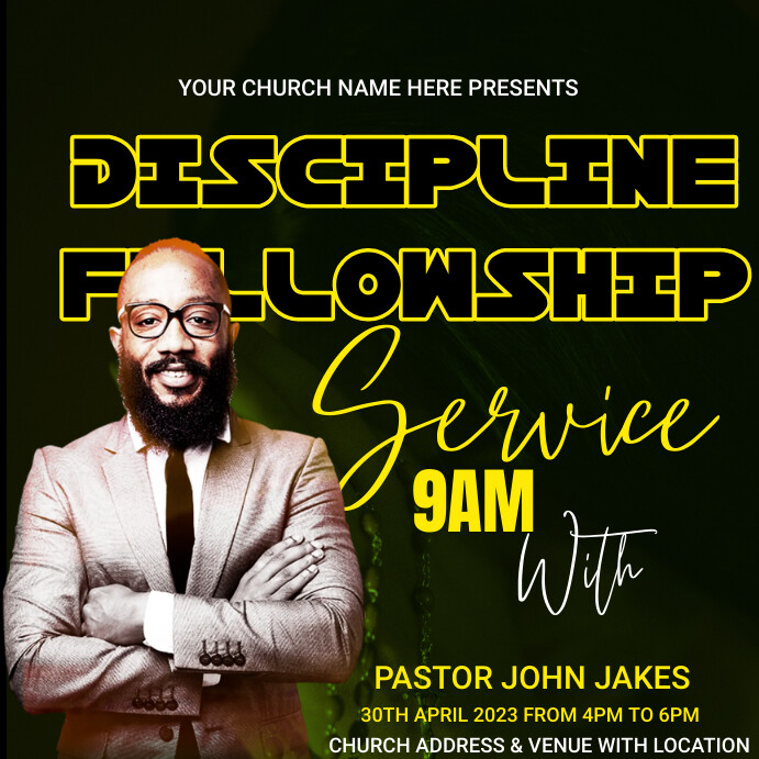 discipline followship church service Template | PosterMyWall